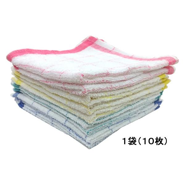 【仕様】●綿１００％●４色アソート●１枚サイズ：約３４０×３４０ｍｍ●注文単位：１袋（１０枚）　<ジェットプライス>　【JP_LPC】