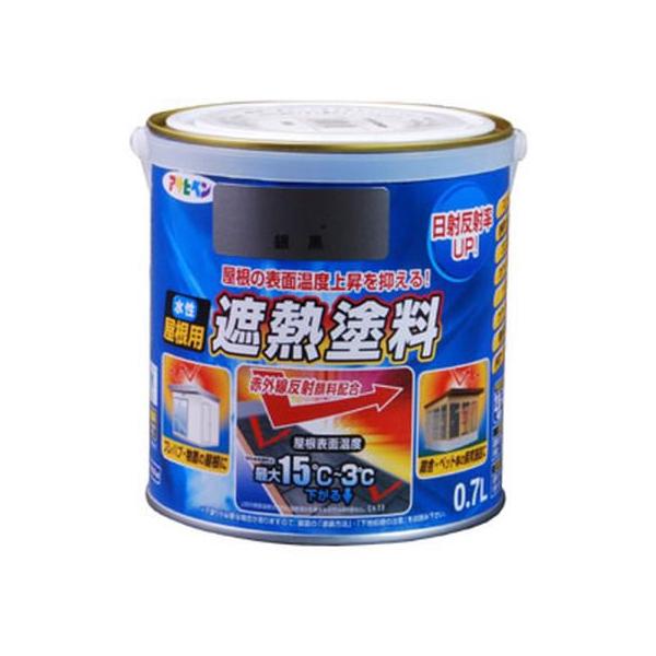 【商品説明】●特殊顔料により太陽光の赤外線を反射し、従来の同じ色の塗料に比べて屋根の表面温度の上昇を抑えます。●従来塗料に比べ、高い遮熱効果により塗膜の熱による劣化を防ぎます。●シリコンアクリル樹脂、ＨＡＬＳ（紫外線劣化防止剤）配合により、...