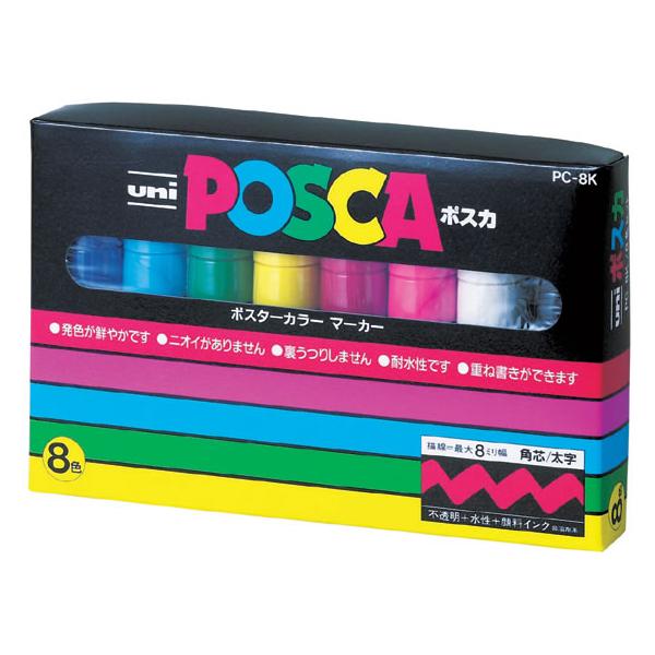 【仕様】●インク色：黒／白／黄／水色／桃／赤／緑／青●筆記線幅：８ｍｍ●水性顔料インク●ＰＯＰ制作、看板書きに最適な太字サイズ(角芯)。●長さ：１２３．３ｍｍ●グリーン購入法適合●ＧＰＮエコ商品ねっと掲載　<ジェットプライス>