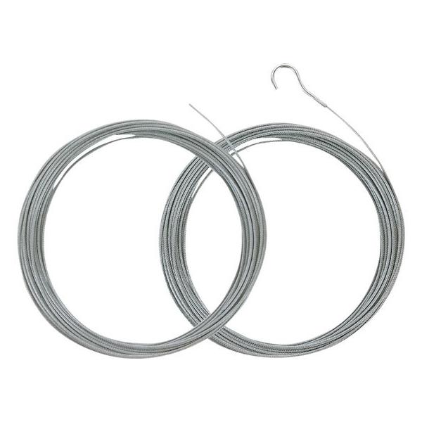 【商品説明】コースロープ用ワイヤーロープ。【仕様】●素材・材質：５ｍｍステンレスワイヤー（ビニール被膜付）　●仕様：２５ｍ用、片側フック付　●商品重量：２．１ｋｇ　●原産国：日本　<ジェットプライス>