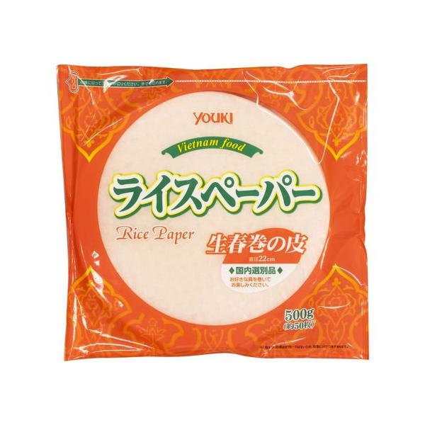 【商品説明】ぬるま湯でさっと戻せる生春巻き用の皮です。お好みの具を巻き、ソースをつけてお召し上がりください。直径２２ｃｍ。【仕様】●内容量：５００ｇ（約５０枚）　<ジェットプライス>