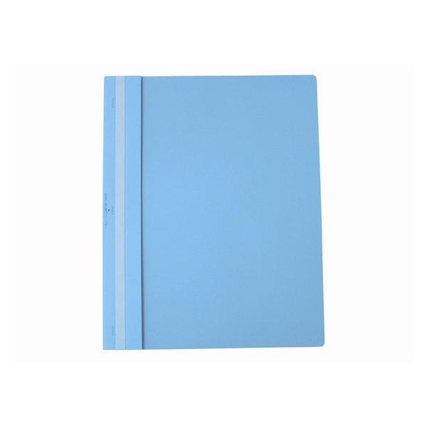 【仕様】●色：ブルー●サイズ：Ａ４タテ●外寸法：縦３０５×横２４５ｍｍ●収容枚数：３０枚●厚さ：０．７５ｍｍ　●ホッチキス製本●材質：表紙（透明シート）／ポリプロピレン●注文単位：１パック（５冊）　<ジェットプライス>