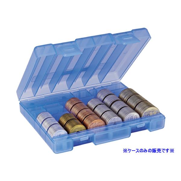 【商品説明】抗菌加工。３２ｍｍの薄型ボディで携帯や収納に便利。【仕様】●寸法：幅１５０×奥行１２５×高さ３２ｍｍ●質量：１３５ｇ●材質：本体／ＰＰ●収納枚数：１〜５００円硬貨各５０枚（１０枚毎に仕切り付）●色：ブルー●注文単位：１個