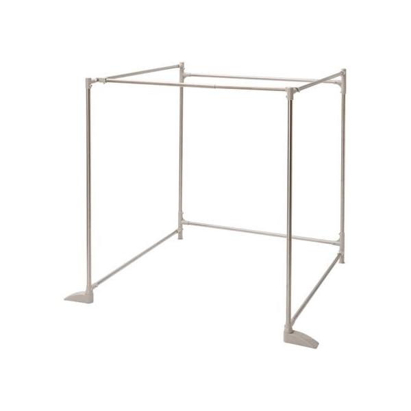 【商品説明】専用のステンレス伸縮竿付き。　上下に掛けて竿が収納できる。　外観規制のあるベランダでも外から見えにくく干せます。　スペースに合わせて形を自在に変えられます。　日当たりや風通しなど干し物に応じて設置できます。【仕様】●サイズ：使用...