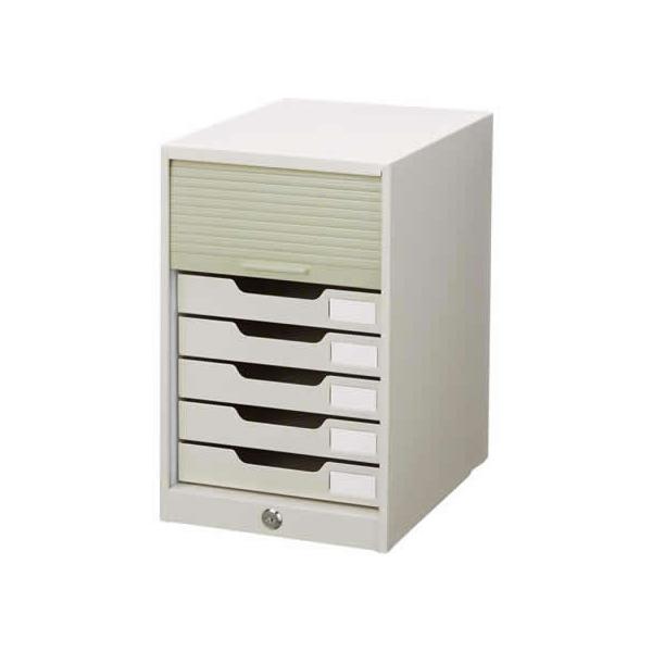 【仕様】●外寸：Ｗ２５６×Ｄ３５４×Ｈ４０７ｍｍ●内寸：Ｗ２３２×Ｄ３２７×Ｈ４１ｍｍ●鍵２個付き●材質：本体（スチール  焼付塗装仕上げ）、シャッター（ＡＢＳ）●色：ライトグレー●シャッターの開閉が軽く、滑らかに使用できます。引き出しには...