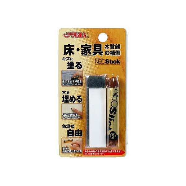 【商品説明】家具やフローリング、ドア、柱、建具など木製品のキズ補修に。キズに直接すり込んだり、切り取って穴を埋めたり、指先で色まぜできます。【仕様】●成分：天然ワックス、顔料、植物油●正味量：約８ｇ●付属品：仕上用ヘラ、スチールウール　&l...