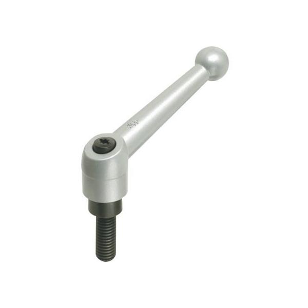 【仕様】●型番：KR12X60　●ねじ寸法：M12×1．75　●ねじ長さ（mm）：60　●回し半径（mm）：95　●許容荷重（N）：640　●おねじタイプ　●握りやすい球形レバー　●ねじ：スチール　●レバー：亜鉛ダイカスト　<ジェット...