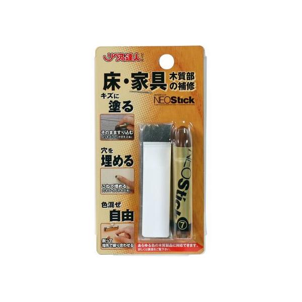 【商品説明】家具やフローリング、ドア、柱、建具など木製品のキズ補修に。キズに直接すり込んだり、切り取って穴を埋めたり、指先で色まぜできます。【仕様】●成分：天然ワックス、顔料、植物油●正味量：約８ｇ●付属品：仕上用ヘラ、スチールウール　&l...