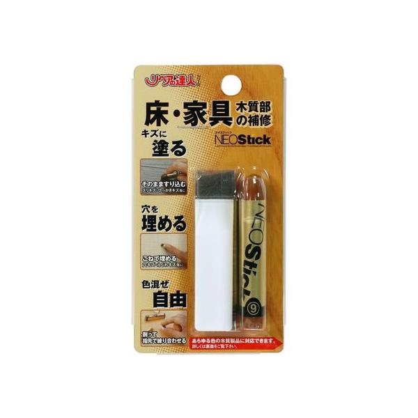 【商品説明】家具やフローリング、ドア、柱、建具など木製品のキズ補修に。キズに直接すり込んだり、切り取って穴を埋めたり、指先で色まぜできます。【仕様】●成分：天然ワックス、顔料、植物油●正味量：約８ｇ●付属品：仕上用ヘラ、スチールウール　&l...