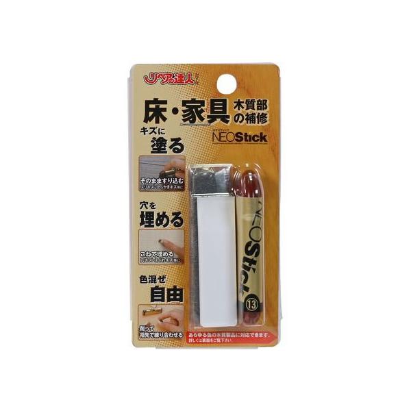 【商品説明】家具やフローリング、ドア、柱、建具など木製品のキズ補修に。キズに直接すり込んだり、切り取って穴を埋めたり、指先で色まぜできます。【仕様】●成分：天然ワックス、顔料、植物油●正味量：約８ｇ●付属品：仕上用ヘラ、スチールウール　&l...