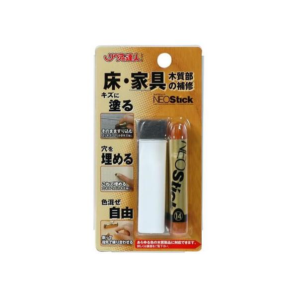【商品説明】家具やフローリング、ドア、柱、建具など木製品のキズ補修に。キズに直接すり込んだり、切り取って穴を埋めたり、指先で色まぜできます。【仕様】●成分：天然ワックス、顔料、植物油●正味量：約８ｇ●付属品：仕上用ヘラ、スチールウール　&l...