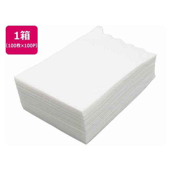 【商品説明】シンプルで使いやすい人気の６つ折ナプキン。【仕様】●波型タイプ　●材質：パルプ１００％　●サイズ約２５×２５ｃｍ　●折った時のサイズ：約１３．５×８．５ｃｍ　●色：白　●入数：１００枚　●注文単位：１箱（１００枚×１００パック）...