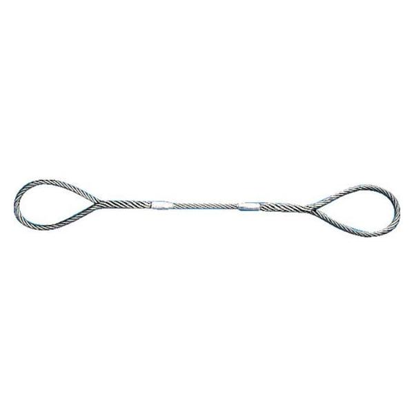 【仕様】●型番：GR-6S2.5　●安全使用荷重2本垂直吊り（t）：0．61　●全長（m）：2．5　●スリング径（mm）：6　●タイプ：A　●JIS規格（JISG3525）　●ロープ：炭素鋼　●芯：麻芯　●スリーブ：アルミ合金　<ジェ...