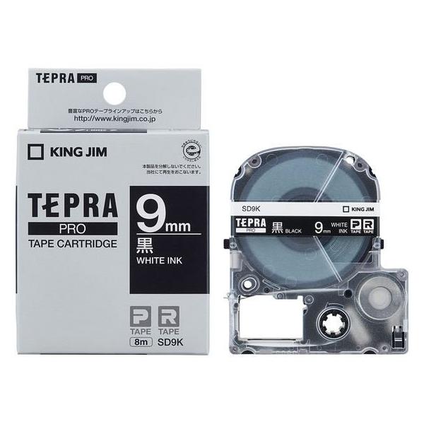 【仕様】●テープ長さ：８ｍ●ラベル色／文字色：黒／白文字●テープ幅：９ｍｍ●ビビットカラーに白文字タイプ●テプラＴＲタイプにはご使用になれません。●グリーン購入法適合●GPNエコ商品ねっと掲載　<ジェットプライス>