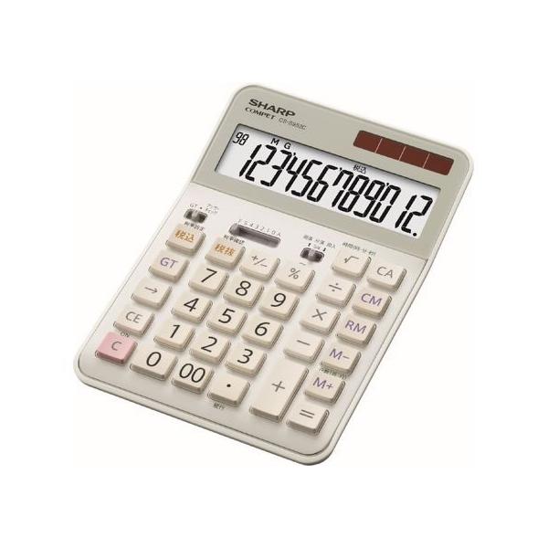【商品説明】すばやい入力をバックアップ。　操作効率を高める。　見やすい表示。　便利な計算機能。　いつも清潔に保ちたい方におすすめな抗菌タイプ。　シャープの電卓なら定数計算が簡単。【仕様】●サイズ：幅１３２×奥行１９１×高さ３６ｍｍ　●重量：...