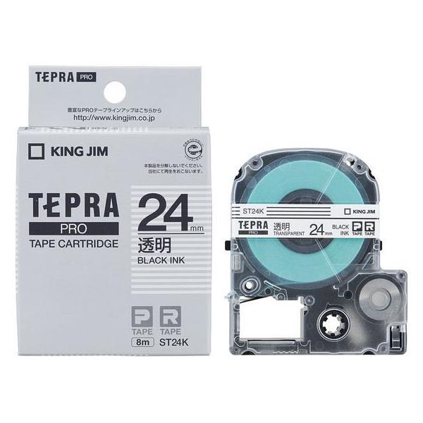 【仕様】●テープ長さ：８ｍ●ラベル色／文字色：透明／黒文字●テープ幅：２４ｍｍ●貼る物の色が生かせる透明タイプ●テプラＴＲタイプにはご使用になれません。●グリーン購入法適合●GPNエコ商品ねっと掲載　<ジェットプライス>