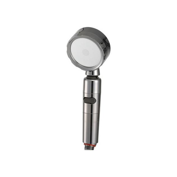 【商品説明】角度調節機能付き　節水約５０％メーカー比　止水ボタン付き　高性能散水板によりシルクのような肌触りを実現【仕様】●本体サイズ（ｃｍ）：Ｄ５．２×Ｗ８×Ｈ２５　　●本体重量（ｇ）：１８７　　●簡単に取替ができます。　●全身流しやすい...