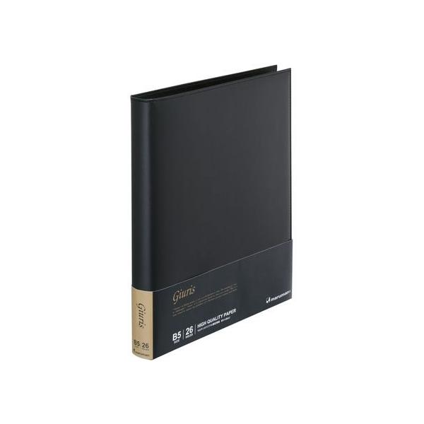 【仕様】●用紙サイズ：Ｂ５サイズ（２７７×２２７ｍｍ）　●カラー：ブラック　●素材：ＰＶＣ（カバー）　●用紙：筆記用紙９０ｇ／ｍ２　●本文：３０枚（ジウリスルーズリーフ　７ｍｍ横罫２０枚／ジウリスルーズリーフ　５ｍｍ方眼罫１０枚）／オリジナ...