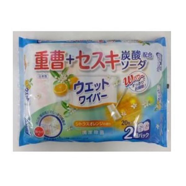 【商品説明】●ウエットワイーパー●フローリングに●炭酸ソーダ配合●シトラスオレンジの香り【仕様】●寸法：幅２９０ｍｍ×奥行１９０ｍｍ×高さ０．２０ｍｍ●質量：１０ｇ●材質：レーヨン６０％、ポリエステル４０％●仕様：重曹＋セスキ炭酸ソーダ配合...