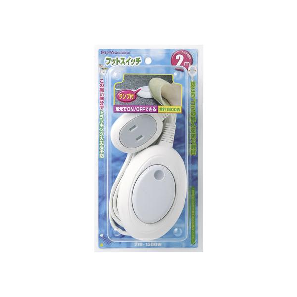 【仕様】●サイズ：コンセント部／幅６０×奥行４５×高さ２４ｍｍ、スイッチ部／幅１００×奥行７０×高さ３０ｍｍ●カラー：ホワイト●コード長：２ｍ●耐トラッキングカバー付●ほこり防止の扉付●定格：１２５Ｖ　１５Ａ●１５００Ｗまで　<ジェッ...