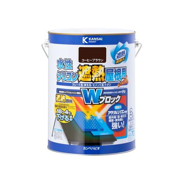 【商品説明】●特殊遮熱顔料と赤外線反射顔料が赤外線を反射し、同じ色の従来塗料と比較して屋根の表面温度の上昇を抑えます。また室内温度の上昇を抑える効果もありますので、節電・省エネ効果も期待できます。●遮熱顔料と高耐久アクリル・シリコン樹脂配合...