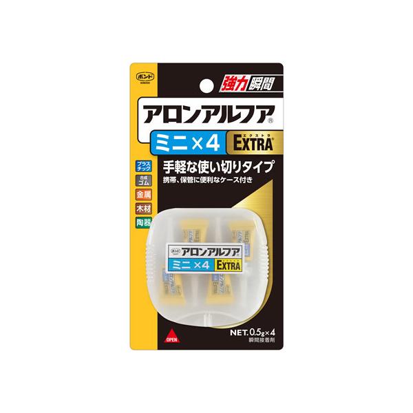 【商品説明】１回使い切りタイプ【仕様】●容量：０．５ｇ×４本●用途：金属陶磁器木材硬質プラスチック合成ゴムなどの接着に。木製家具・建具。陶磁器の置物。プラスチック模型。金属小物　<ジェットプライス>　【JP_LPC】