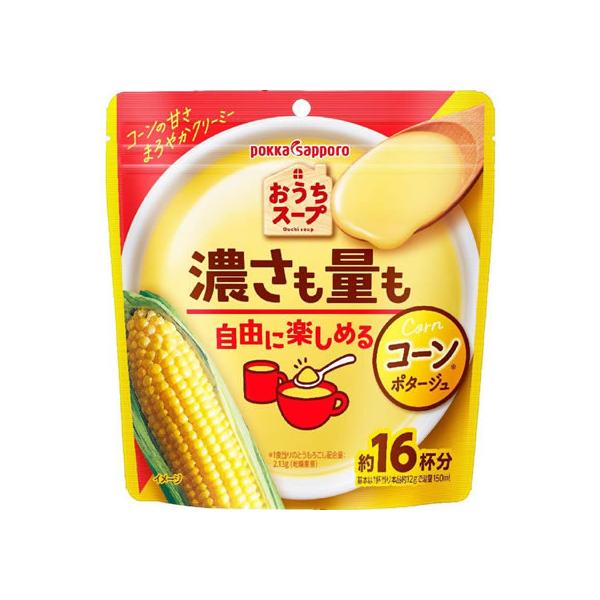 【商品説明】定番のコーンスープがたっぷり約１６杯分楽しめる大容量タイプです。チャック付き袋入りで、好きな量・濃さでアレンジも楽しめます。【仕様】●注文単位：１袋（約１６杯分）　<ジェットプライス>