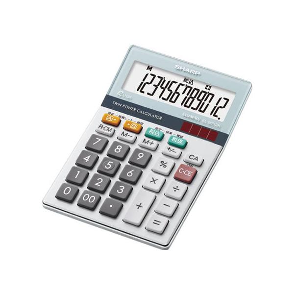 【仕様】●サイズ：幅１００×奥行１５１．５×高さ３３ｍｍ●重量：約１２６ｇ（電池含む）●桁数：１２桁●主な機能：マルチ換算、税計算、大型表示、早打ち、演算状態表示、ツインパワー、傾斜表示●プラスチック製キートップ●サイレントキー●電源：太陽...