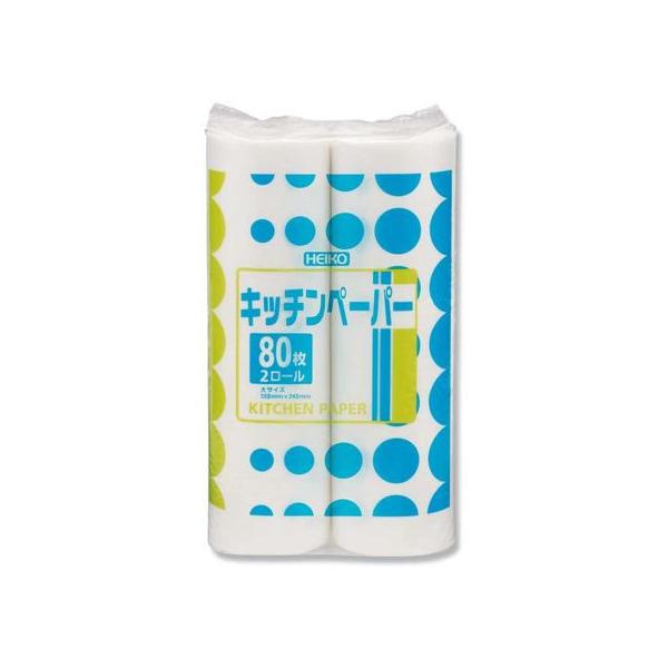 【商品説明】吸水性の良い、厚手のパルプ不織布製キッチンペーパーです。【仕様】●サイズ：３８０×２４０ｍｍ●材質：天然パルプ●入数：８０枚巻×２本　<ジェットプライス>