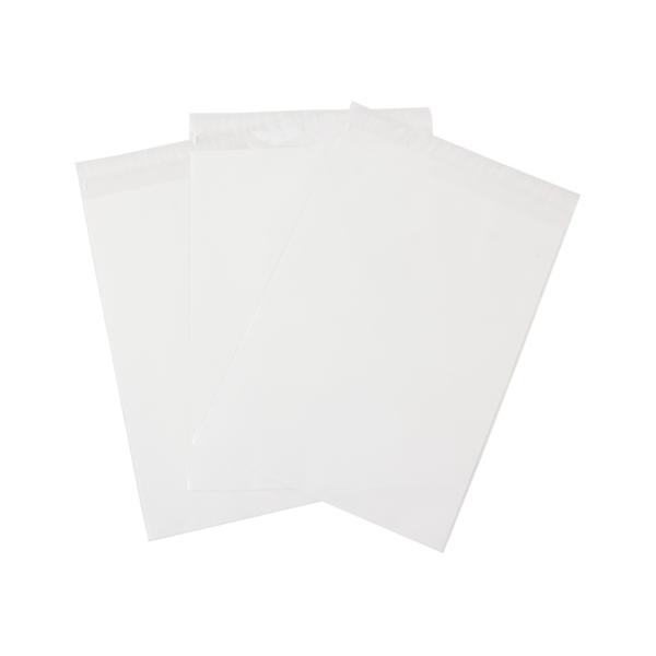 【仕様】●色：表面／白、裏面／透明●規格サイズ：Ａ４用●寸法：縦３１０×横２２５ｍｍ●紙厚：４０μ●口糊：テープ付き●注文単位：１パック（１００枚）●材質：ＯＰＰ●※油性ペン・えんぴつなど、水性ペン以外であれば筆記できます。プリンタ使用も可...