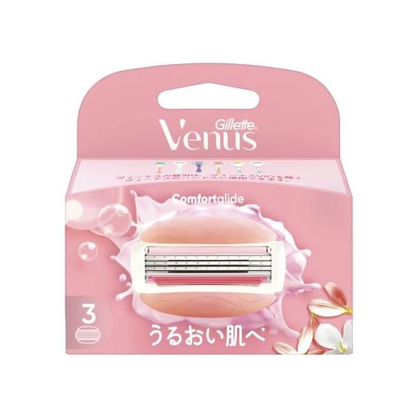 【商品説明】テクノロジー（新スキンクッションテクノロジー／深剃り×肌への優しさの両立）　うるおい肌へ　３枚刃。　うるおいグライドジェル／お肌を保護するグライドジェル。ホワイトティの香り。なめらかシェービング。　スキンクッション／剃ってるとき...