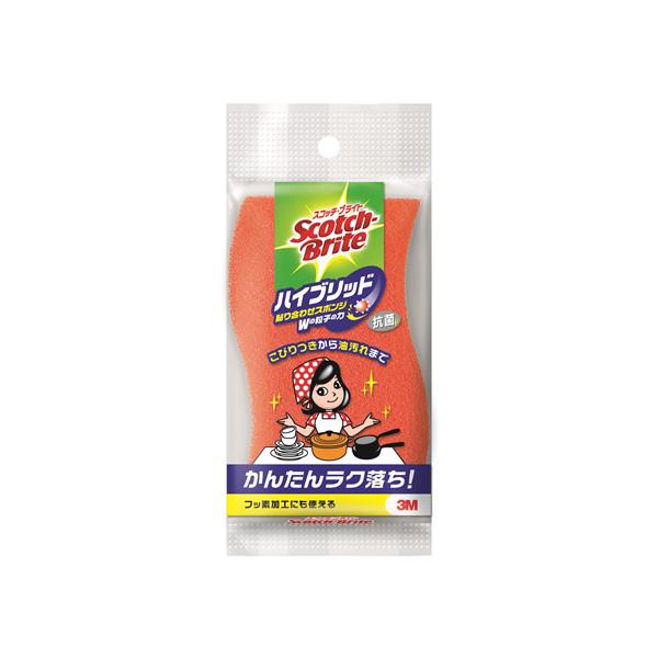 【商品説明】ウレタンスポンジとナイロン不織布（ハイブリッド粒子つき）の貼り合わせ不織布面で、コゲやこびりつき、茶渋まで落とします。フッ素加工のフライパン、ホーロー、ココット鍋やお茶碗に。【仕様】●色：オレンジ●サイズ：６５×１１５×３０ｍｍ...