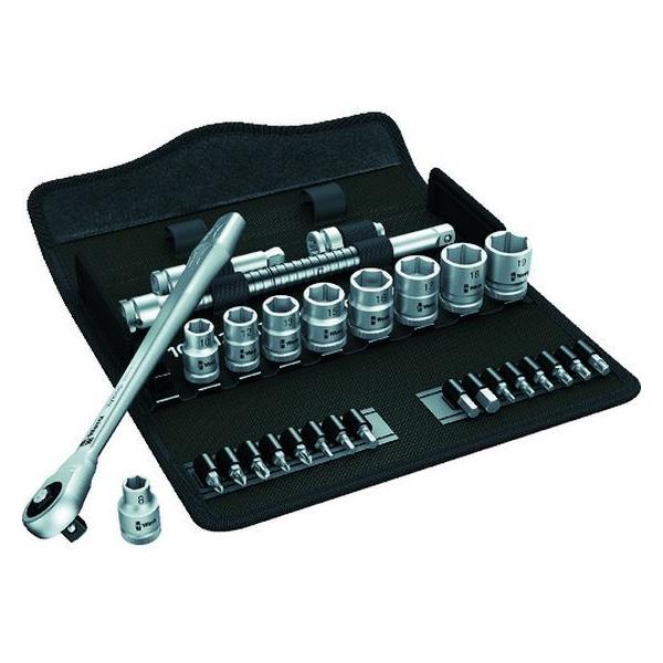 【仕様】●型番：004077　●入数：1S　●差込角（mm）：12．7●ハンドル内容：サイクロップラチェット「メタル」（004063）●セット内容（点）：28●ケース寸法（mm）間口：305●ケース寸法（mm）奥行：130●ケース寸法（mm...