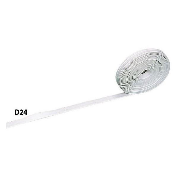 【商品説明】塩化ビニール製のテープです。　釘を打つことでラインを固定します。　中央部を盛り上げることによってはがれにくくなりました。【仕様】●サイズ：厚み２ｍｍ×幅２０ｍｍ×長さ１００ｍ　●釘穴間隔：２０ｃｍ　●釘穴径：φ２ｍｍ　●釘の使用...