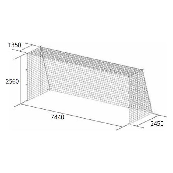 【商品説明】一般サッカーゴールネット。四角目（２張１組）。【仕様】●素材・材質：ポリエチレン有結節　●仕様：４４０Ｔ／６０本、網目／１３ｃｍ角　●特徴：サイズはＳＧ基準認証品サイズです。ＳＧ基準認証品サイズ以外はご相談ください。　（Ｂ−７１...