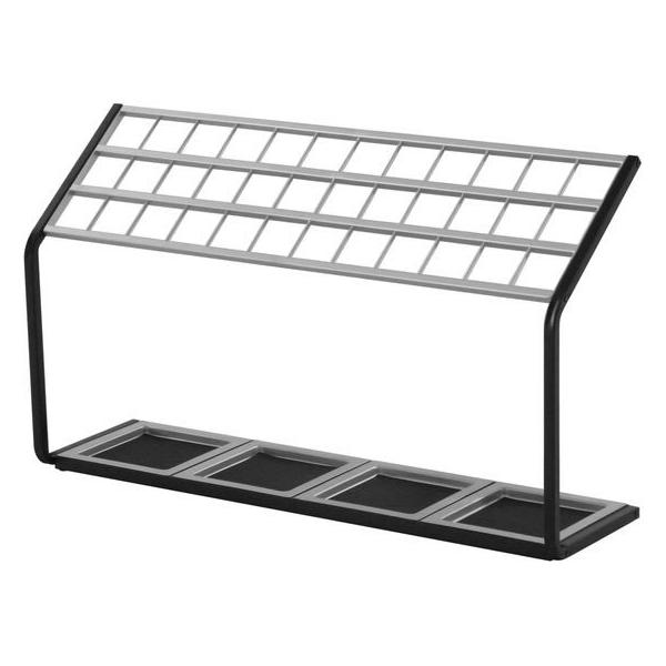 【商品説明】●ぴったりと収まる角型。差し込み口が斜めになっているので傘が入れやすく、１本ずつ収納できるので傘の出し入れが楽々。　●３６本の傘を分けて収納できます。受け皿とマットは取り外してお手入れ可能です。【仕様】●組立サイズ：幅８７０×奥...