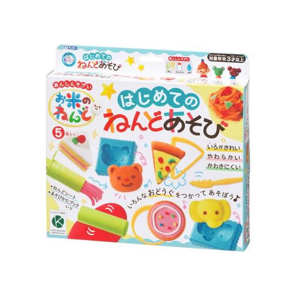 【商品説明】これからねんど遊びを始めるためのセットです！手指を使った粘土遊びはお子様の脳の発育にもおススメです！【仕様】●商品内容：お米のねんど　５色×３５ｇ（白・赤・青・黄・緑）、押し型×２個、抜き型×２個、押し出し器×１個、ヘラ×１本、...