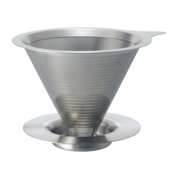 【商品説明】細かいエッチング加工を施したメッシュフィルターを二重に重ねたドリッパーです。ペーパーフィルターでドリップしたような透明感とメタルフィルターならではのコーヒーオイルを感じる味わいをお愉しみいただけます。【仕様】●サイズ：幅１３２×...