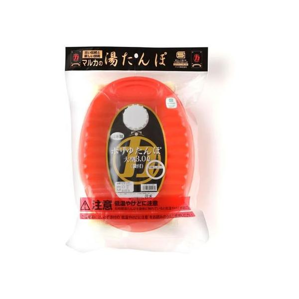 【商品説明】●軽くて丈夫！ポリエチレン製の湯たんぽです。　●３Ｌの大容量で広範囲をしっかり温めます。　●電気を使わず、繰り返し使用できるのでエコで経済的です。　●巾着タイプの袋付きです。【仕様】●サイズ：３２０×２２５×１００ｍｍ　●内容量...