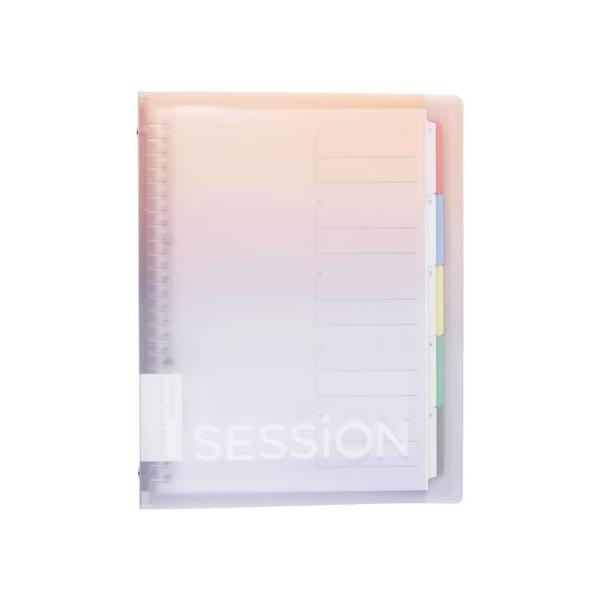 【商品説明】カラーバインダー「ＳＥＳＳｉＯＮ（セッション）バインダー」　えんぴつで書けるインデックスタイプが付き。　　・鉛筆で書けるインデックスを採用　・多くの科目をスッキリ仕分けられる２倍の「Ｗインデックス」　・やわらかいカラーリングのイ...