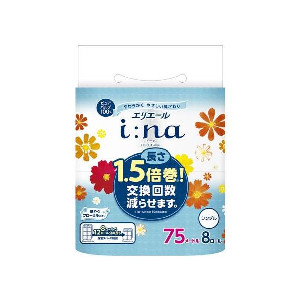 【商品説明】場所をとらずスッキリ収納。交換回数が少なく便利です。　華やかな花の香りがつつみます。（香りは芯につけています。）　吸水性に優れているので、温水洗浄トイレにも適しています。【仕様】●シングル●ミシン目あり●長さ：７５ｍ　●華やぐフ...