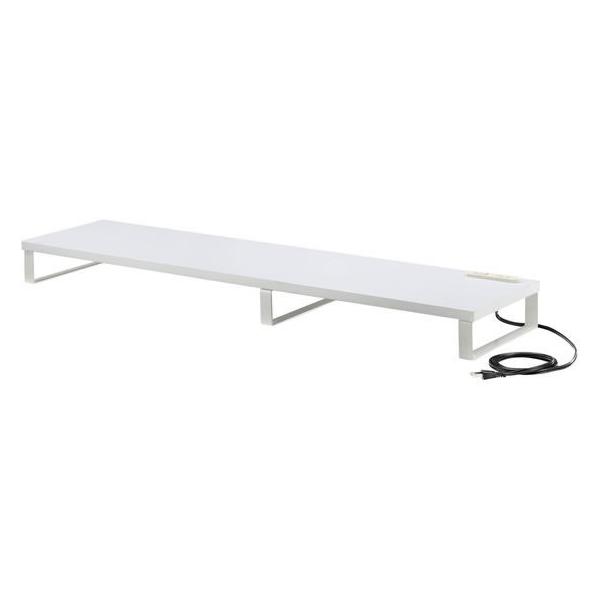 【商品説明】モニター下の空間を収納スペースにできるモニター台です。　モニターの高さを上げることで目線を高くして作業時の姿勢の改善に役立ちます。　２Ｐ　２個口のコンセント付きで電源の確保に便利です。　天板を傷つけない滑り止め付きです。【仕様】...