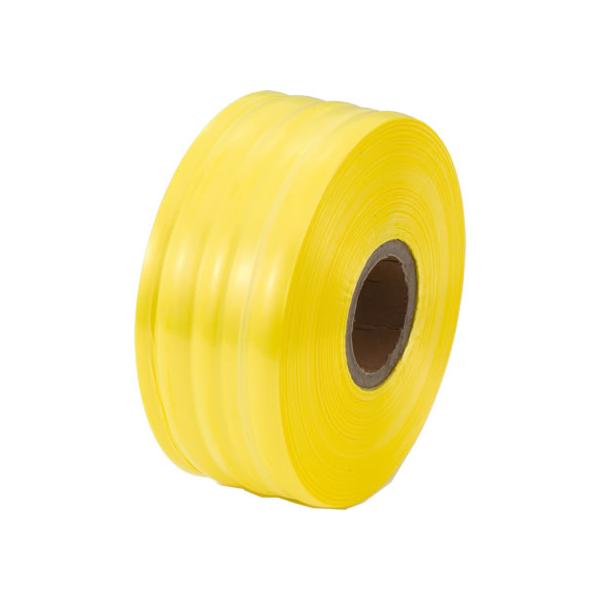 【仕様】ポリエチレン製の発色の良いひもです。●色：黄●幅約５０ｍｍ×長さ５００ｍ●材質：ポリエチレン※直射日光は避けて保管してください。乳幼児の手に届かないところに保管して下さい。可燃性のある素材ですので火気の近くではご利用になられないよう...