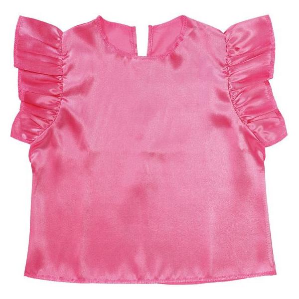 【商品説明】光沢サテン×フリル袖でキュートに決まる！フリル袖のサテンシャツ！　大人気の衣装ベースシリーズのフリル袖サテンシャツです。光沢感のあるソフトサテン素材で、背中のスリットとボタンで着脱が簡単にでき、袖のフリルが可愛らしさを演出します...