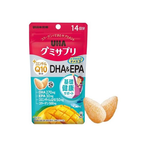 【商品説明】いつでもどこでも美味しく栄養摂取できるグミ剤形のサプリメントです。　必須脂肪酸オメガ３「ＤＨＡ・ＥＰＡ」は、青魚に多く含まれる栄養素です。　食生活で魚不足を感じる方におすすめです。　マンゴー味でおいしく摂取していただけます。【仕...