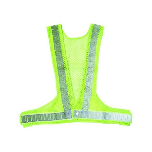 【商品説明】●メッシュ地の目が大きく、反射材にも穴があいているので通気性が抜群です。●正面はプラスチックボタン＋面ファスナー、サイドは面ファスナーになっています。【仕様】●型番：5941032　●色：イエロー　●着丈（cm）：58　●胴まわ...