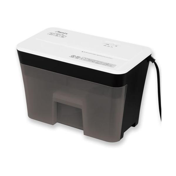 【商品説明】卓上のコンパクトシュレッダーながら、Ａ４用紙を約７秒で高速細断。ダストボックスも引き出しタイプなのでゴミ捨ても楽々。【仕様】●外形寸法：幅２９５×奥行１７０×高さ１９６ｍｍ●質量：約３．３ｋｇ●最大裁断枚数：４枚●定格裁断枚数：...