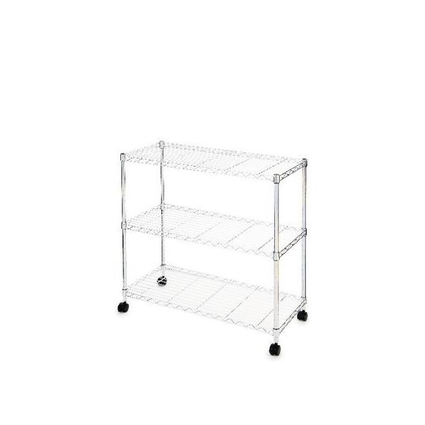 【商品説明】クロムメッキ仕上げのラックです。別売パーツと組み合わせて、オリジナルのシステムラックも作れます。棚の高さは自由に変えることができます。移動に便利なキャスター付きです。【仕様】●寸法：８００×３５０×８３０ｍｍ●質量：６３００ｇ●...