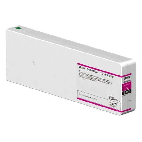 【商品説明】エプソン純正のインクカートリッジです。ＳＣ９ＶＭ７０の仕様変更品です。印刷品質や印刷可能枚数に変更はありません。プリンター本体の動作が従来と異なる点がございますが、問題なくお使いいただけます。【仕様】●色：ビビッドマゼンタ●イン...