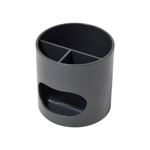 【仕様】ペンやハサミが入る大きめサイズ、小物用ポケットは、消しゴムやクリップなどの整理に便利。  　●注文単位：１個●色：ダークグレー●サイズ：幅１００×奥行１００×高さ１００ｍｍ●材質：本体／ＡＢＳ、中底／ポリエチレンフォーム　<ジ...